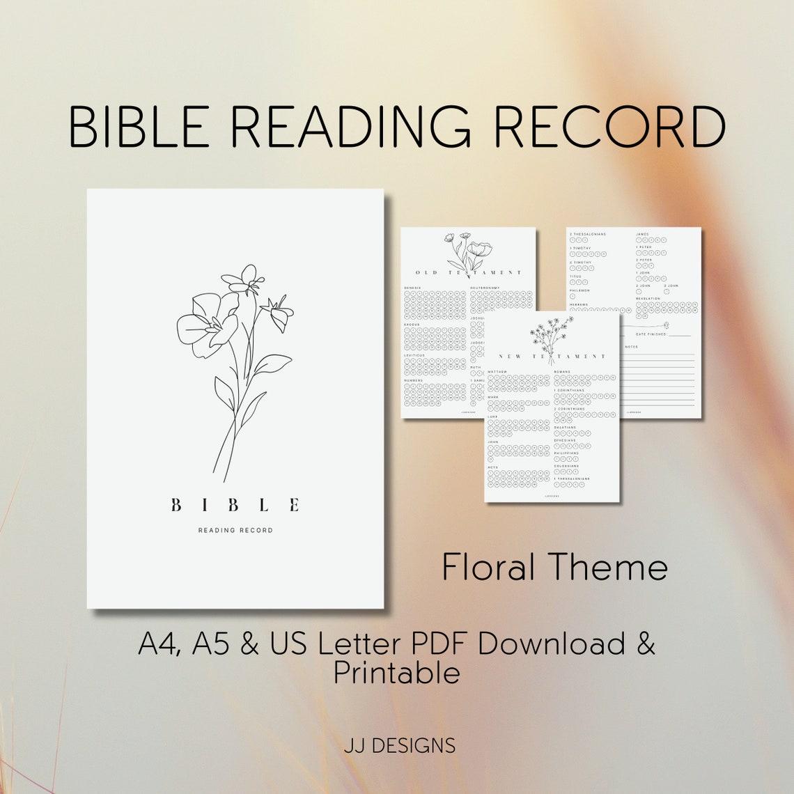 Bible Reading Record Bible Resource Church Resource PDF A4 A5 US Letter ...