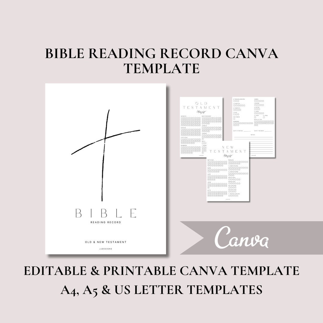 Bible Reading Record Canva Template Make It Your Own A4 A5 & - Etsy