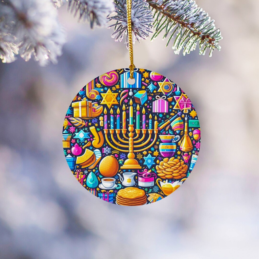 Hanukkah Ornament, Menorah Ornament, Dreidel, & Star of David, Hanukkah ...