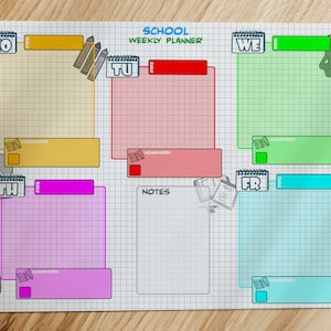 Weekly School Planner for Kids - Etsy