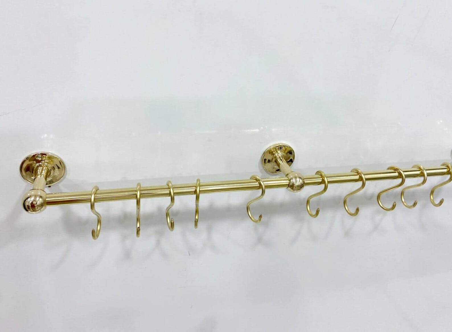 Unlacquered Solid Brass Hanging Pot and Pan, Brass Hanging Hook ...