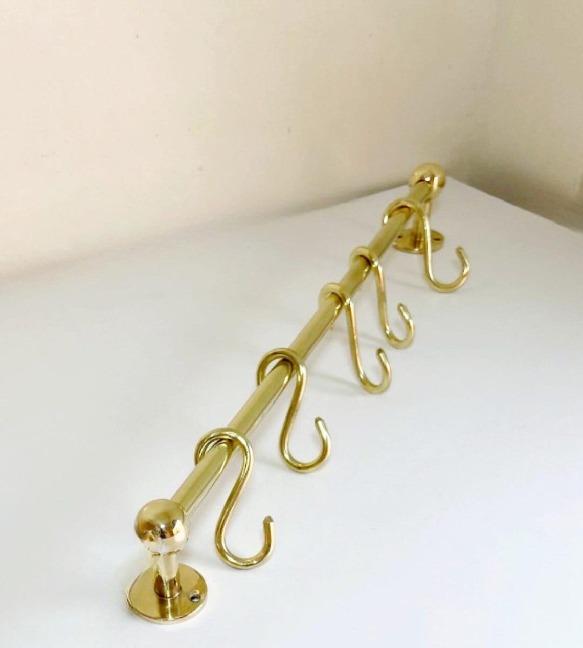 Unlacquered Solid Brass Hanging Pot and Pan, Brass Hanging Hook ...