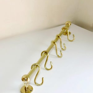 Unlacquered Solid Brass Hanging Pot and Pan, Brass Hanging Hook ...