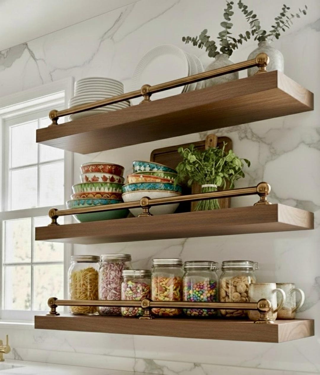 Unlacquered Solid Bronze Brass Gallery Rail – Vintage Shelf Guard ...