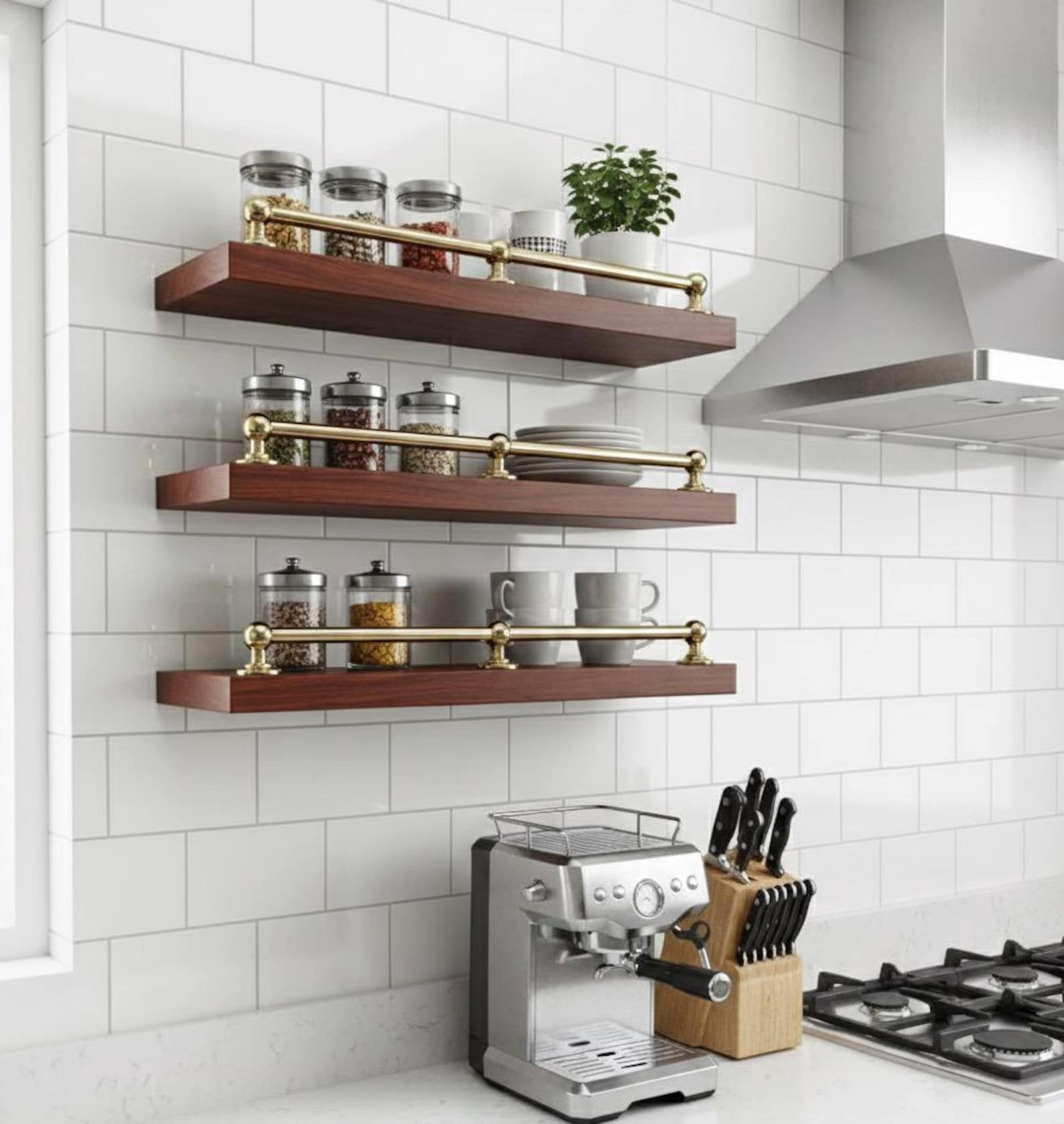 Unlacquered Solid Brass Gallery Rail – Vintage Shelf Guard Hardware for ...