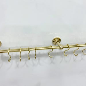 Unlacquered Solid Brass Hanging Pot and Pan, Brass Hanging Hook ...