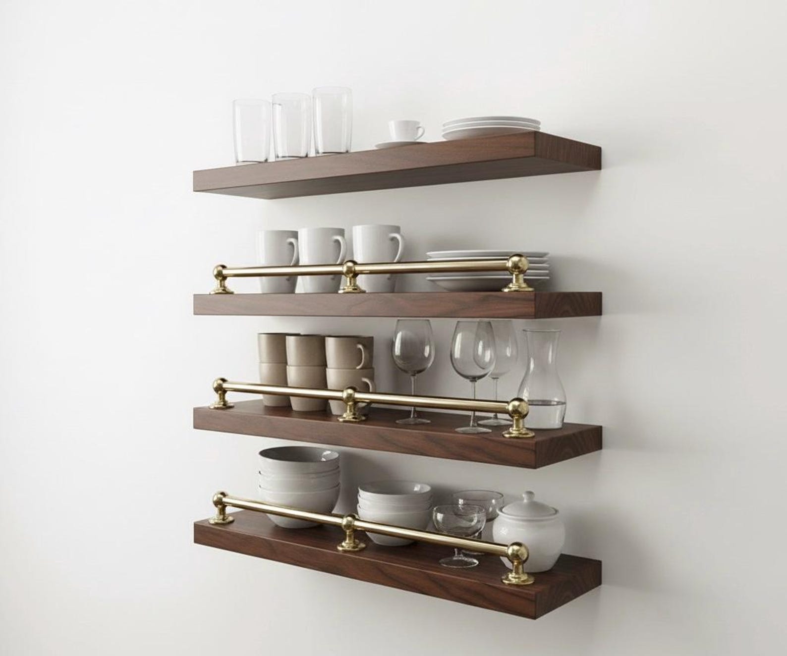 Unlacquered Solid Brass Gallery Rail – Vintage Shelf Guard Hardware for ...