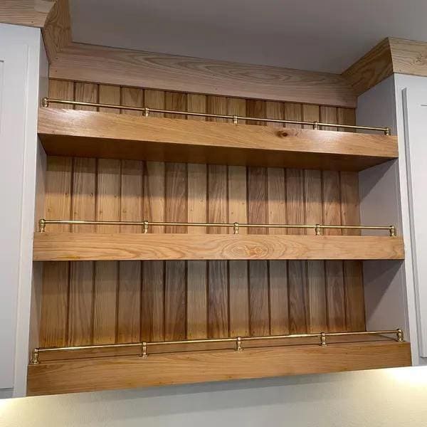 Unlacquered Solid Brass Gallery Rail – Vintage Shelf Guard Hardware for ...