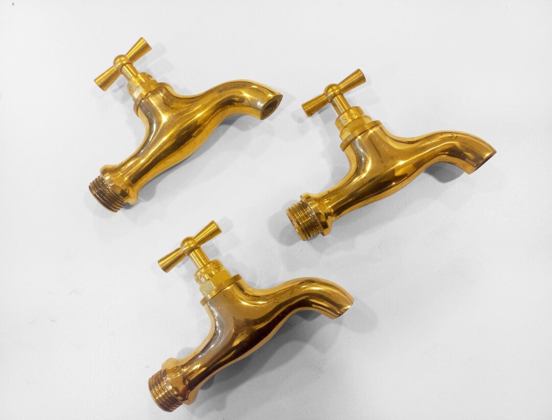 Brass Small Wall Water Tap , Farmhouse Bathroom Spigot , Garden Taps ...