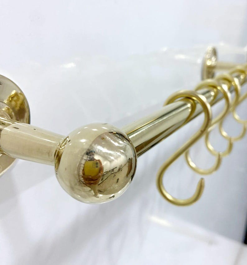 Unlacquered Solid Brass Hanging Pot and Pan, Brass Hanging Hook ...