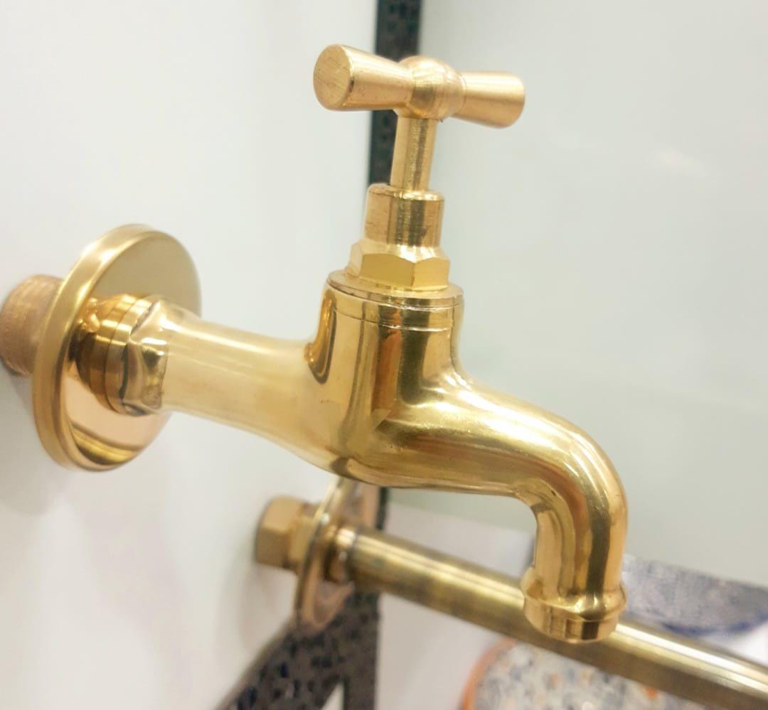 Brass Small Wall Water Tap , Farmhouse Bathroom Spigot , Garden Taps ...