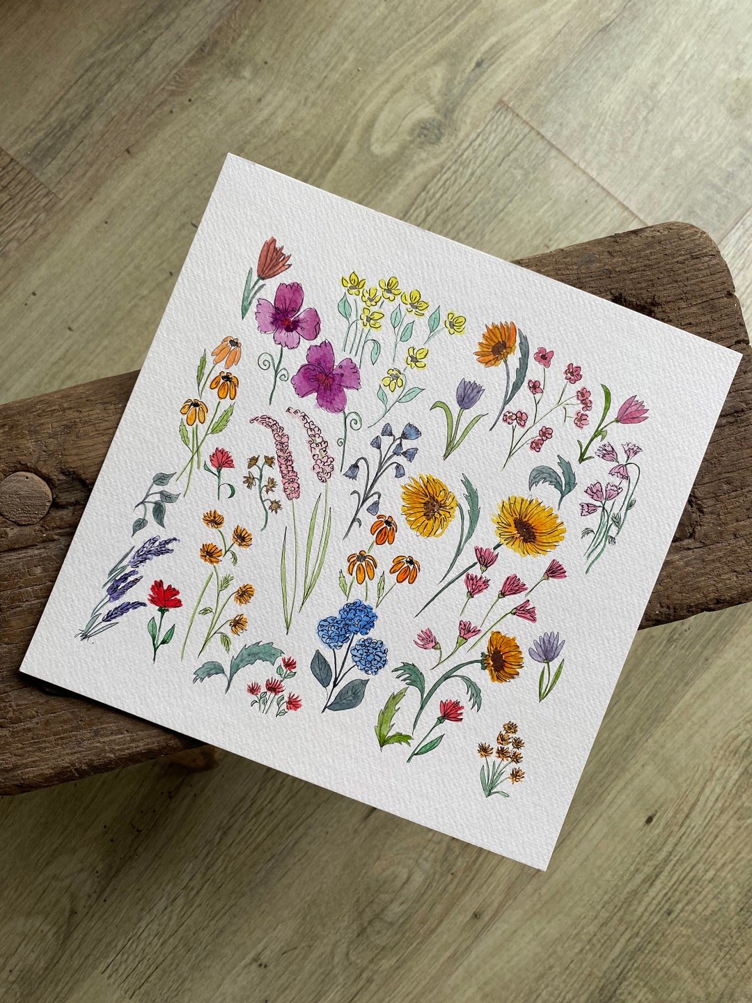 Doodled Whimsical Flowers - Etsy