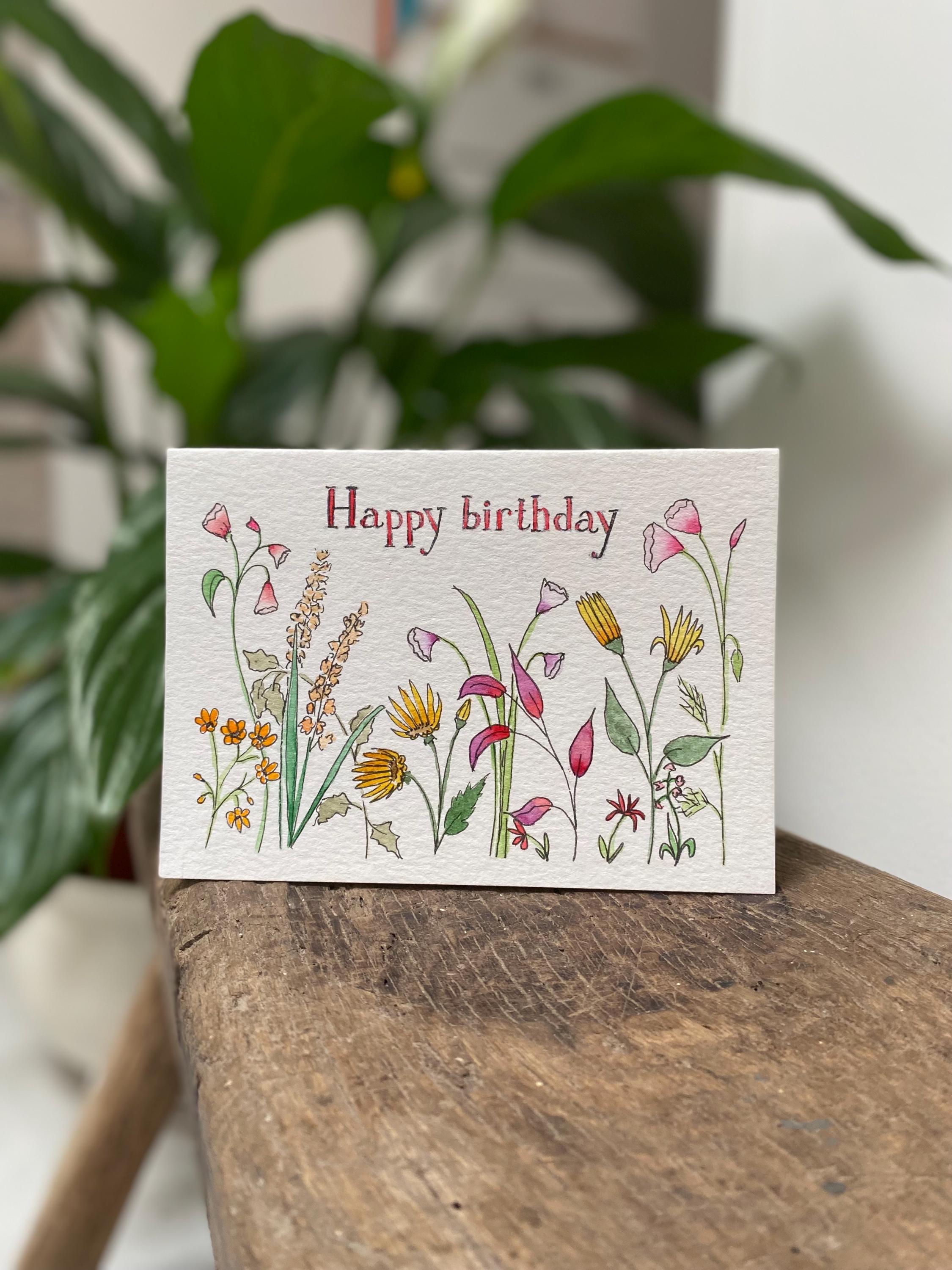 A Beautiful Hand Painted Card Using Watercolour and Ink. A Truly ...