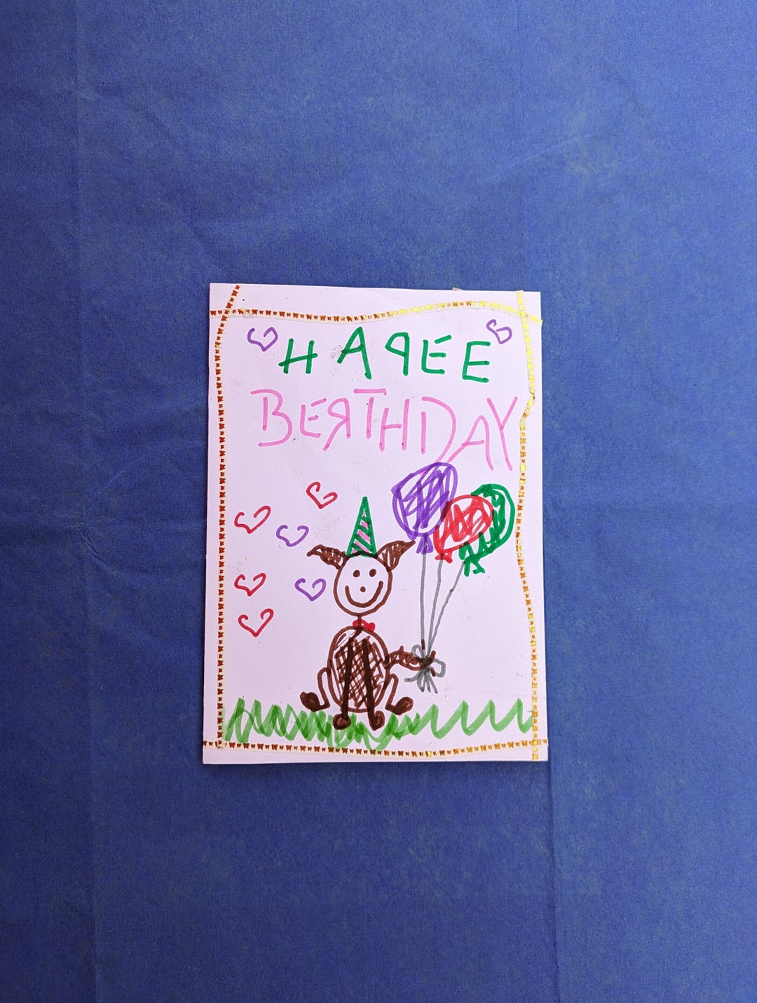 CUSTOM Happy Birthday Love the Dog Card From the Dog - Etsy