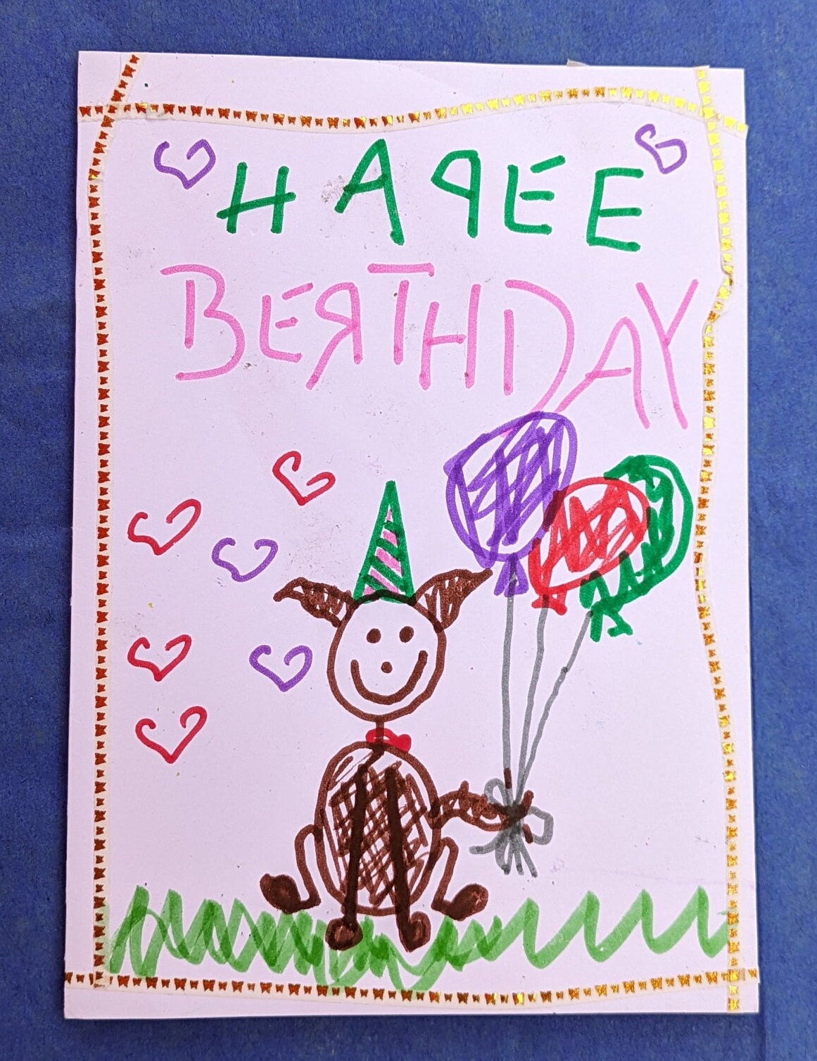 CUSTOM Happy Birthday Love the Dog Card From the Dog - Etsy