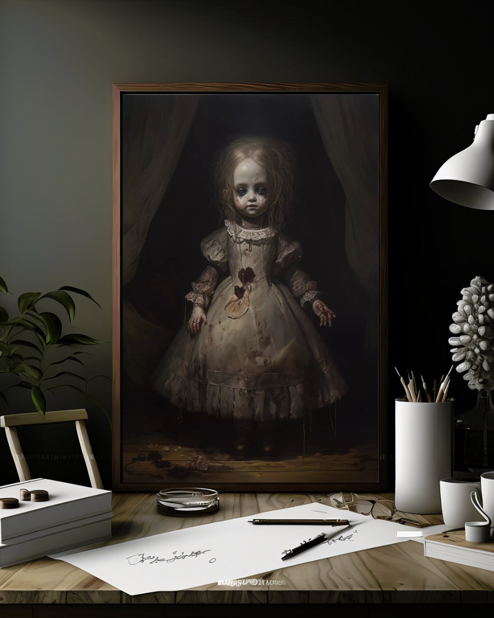 The Haunted Doll, Cursed, Digital Art, Printable, Creepy Doll, Decor ...