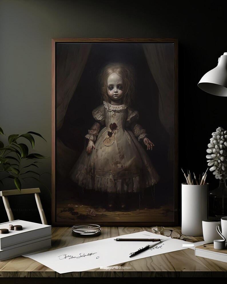 The Haunted Doll, Cursed, Digital Art, Printable, Creepy Doll, Decor ...