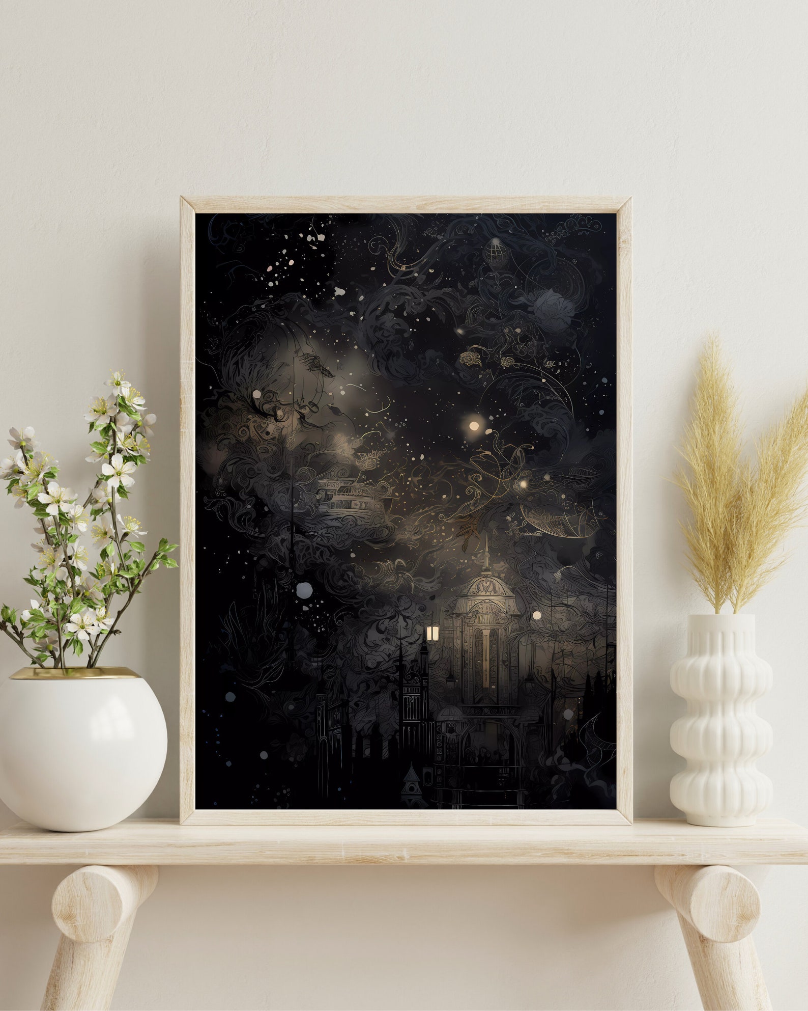 Abstract, Black, Digital Art, Printable, Moody, Decor, Night ...