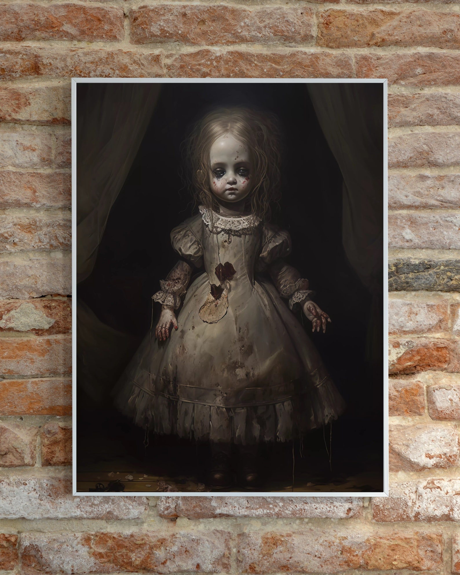 The Haunted Doll, Cursed, Digital Art, Printable, Creepy Doll, Decor ...