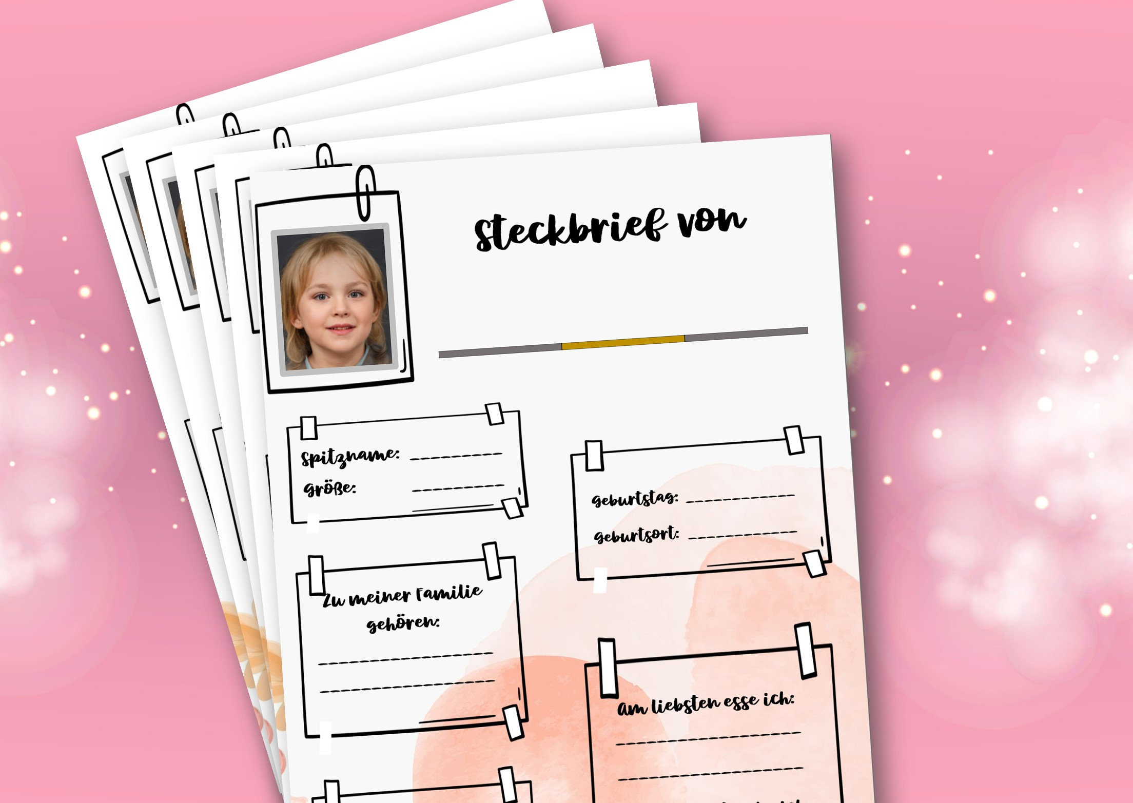 Steckbrief-Vorlage für Word (und andere) - DIN A4 - Zwei Varianten ...