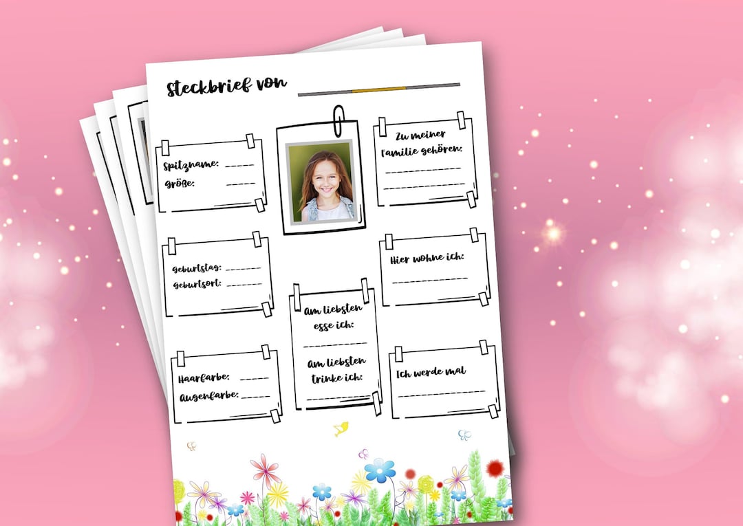 Steckbrief-Vorlage für Word (und andere) - DIN A4 - Zwei Varianten ...