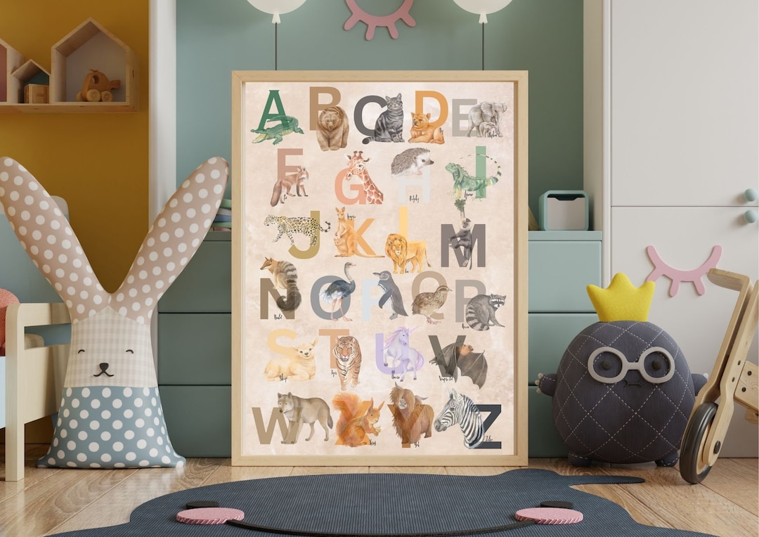 Watercolor Animals Alphabet Poster PRINTABLE - Etsy