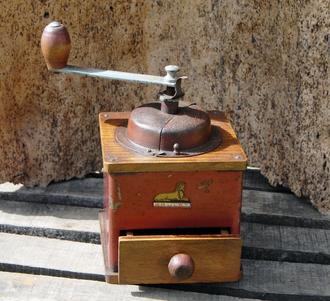 Vintage "brulet" Coffee Grinder in Wood and Metal. - Etsy