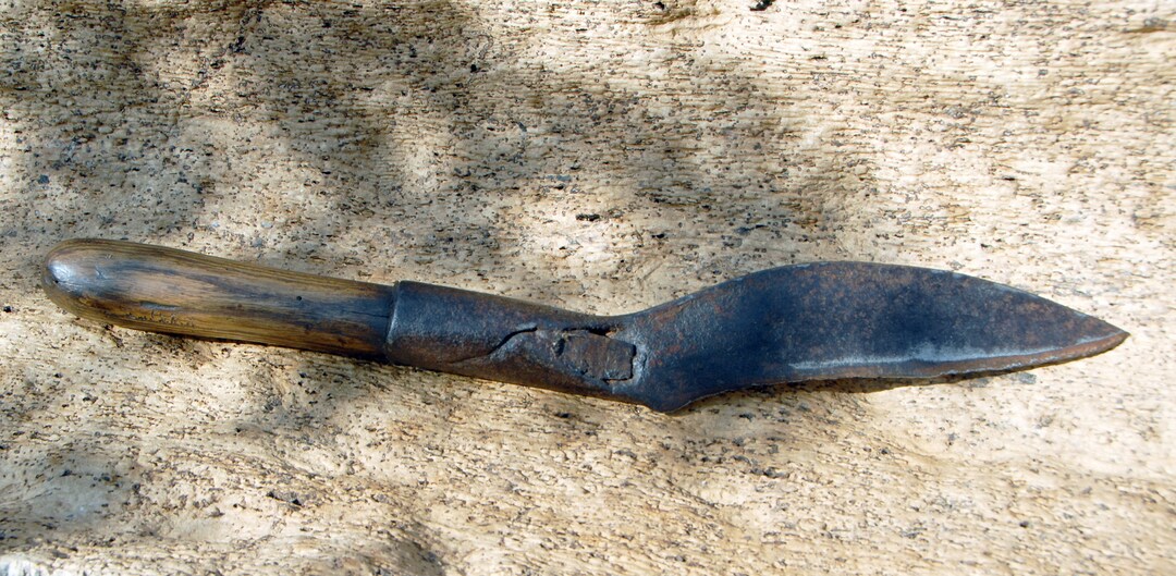Old Cleaver Knife in Forged Steel and Wooden Handle. - Etsy