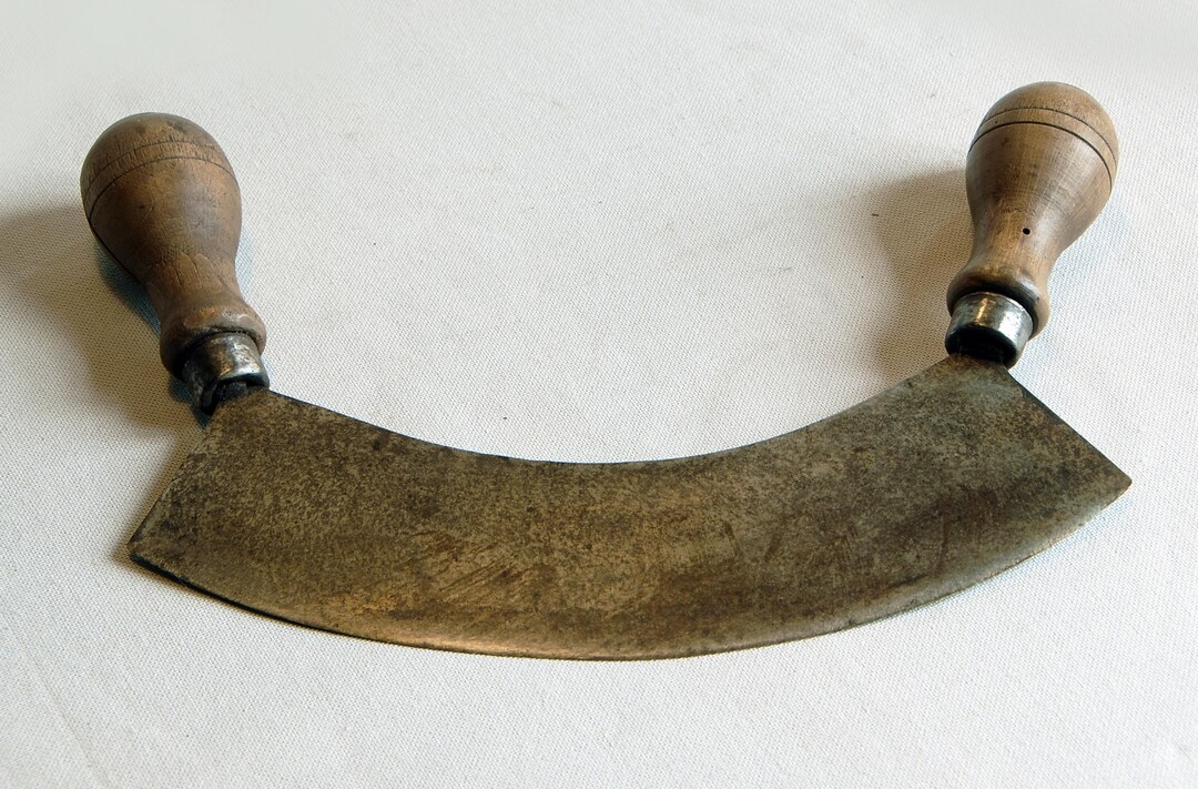 Vintage Chopper, Steel Iron and 2 Wooden Handles. - Etsy