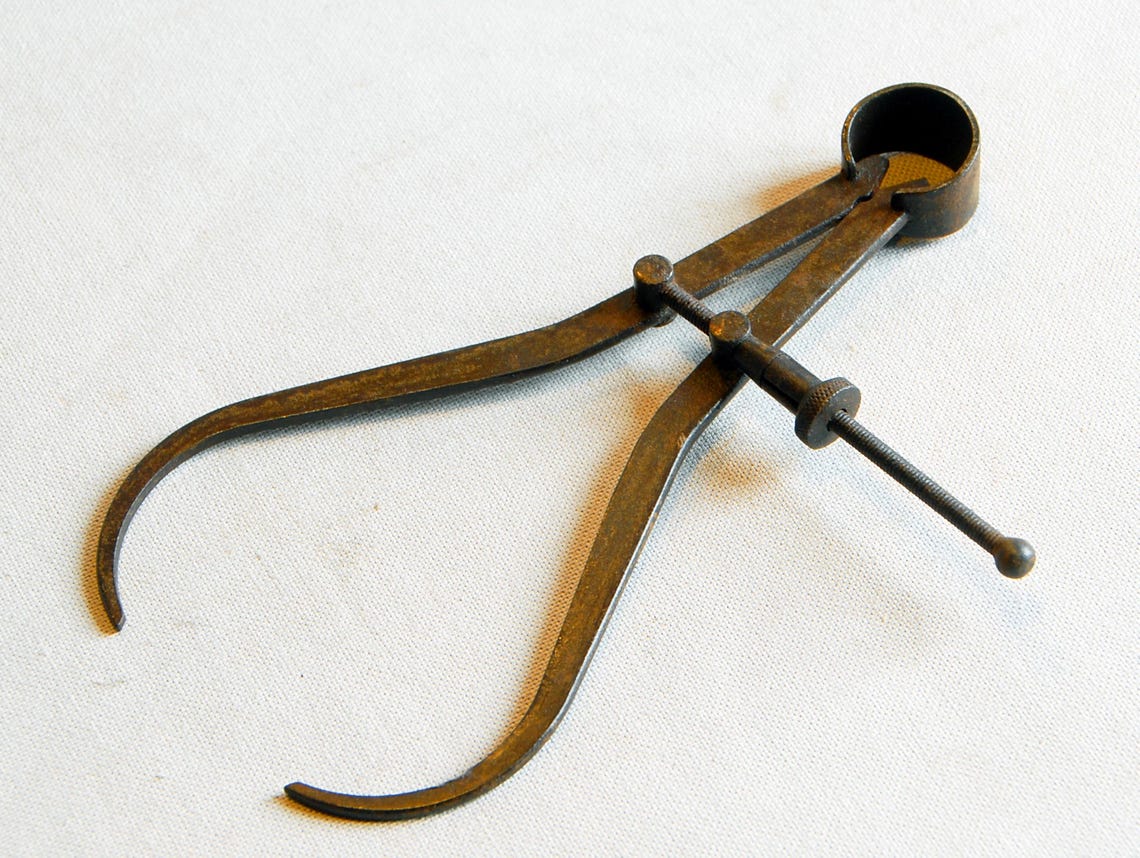 Vintage Steel Thickness Compass, Good Condition. - Etsy
