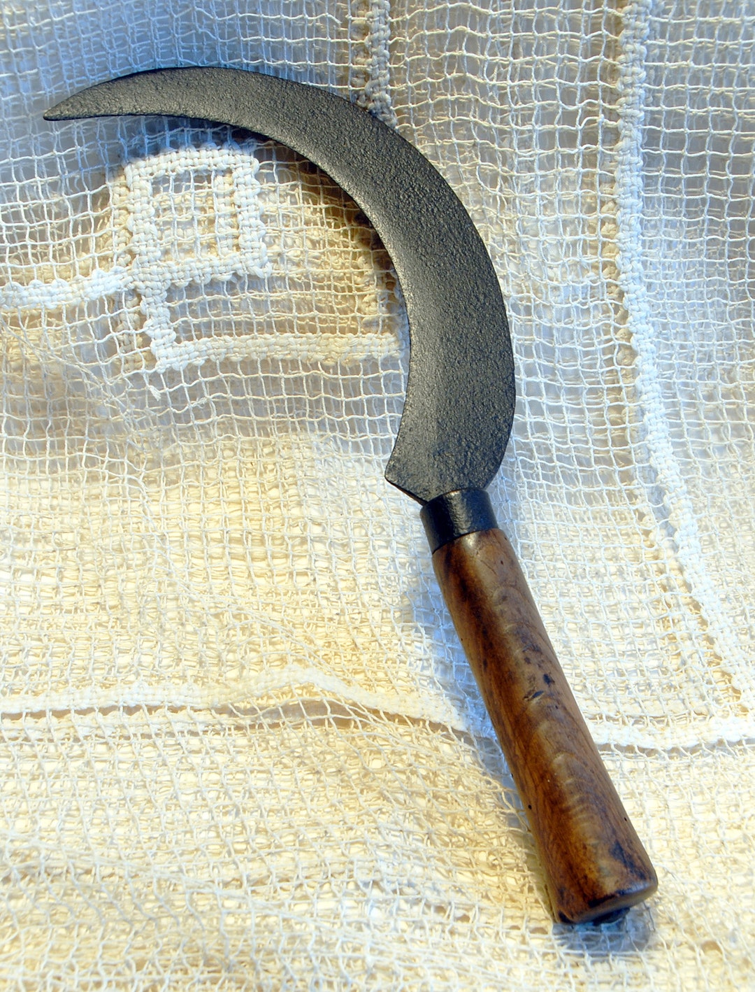 Old Billhook in Steel and Wooden Handle. - Etsy