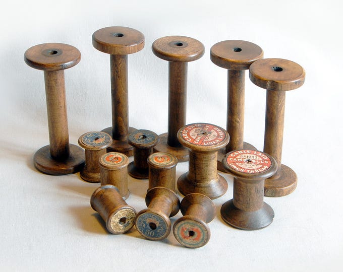 Vintage Wooden Thread Spools, Various Sizes. sold in 1 Set - Etsy