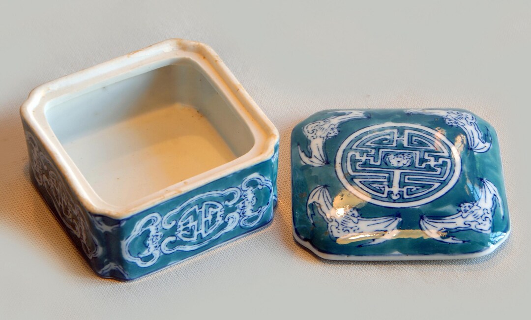 Blue Ceramic Candy Box. - Etsy