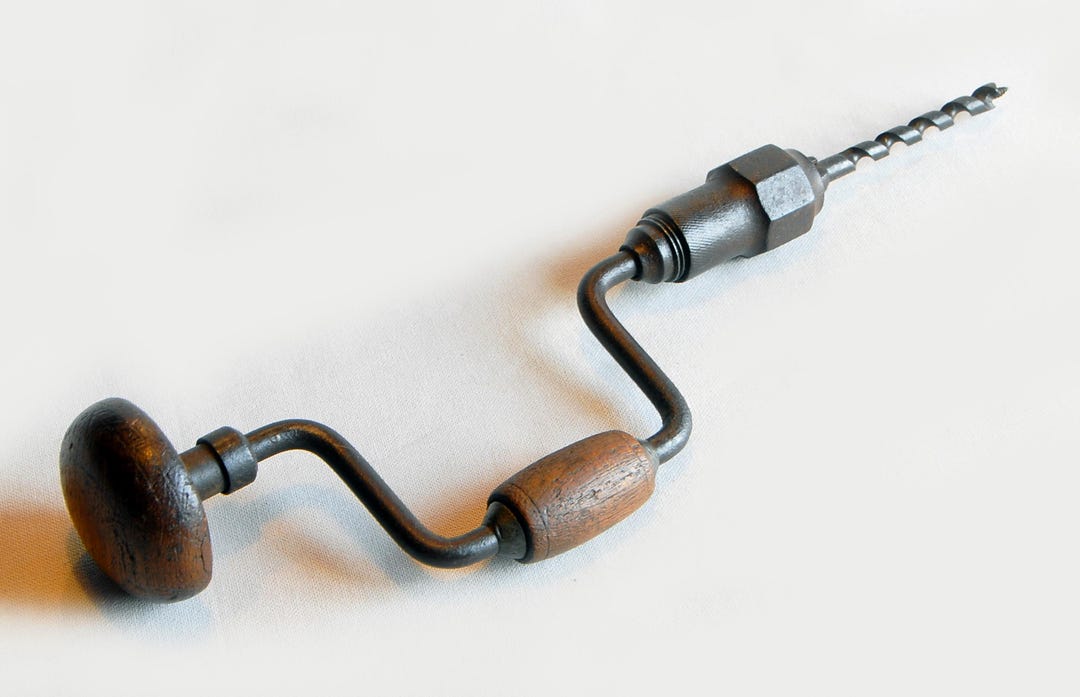 Old Crankshaft or Chignole in Wood and Steel 1 Bit. - Etsy