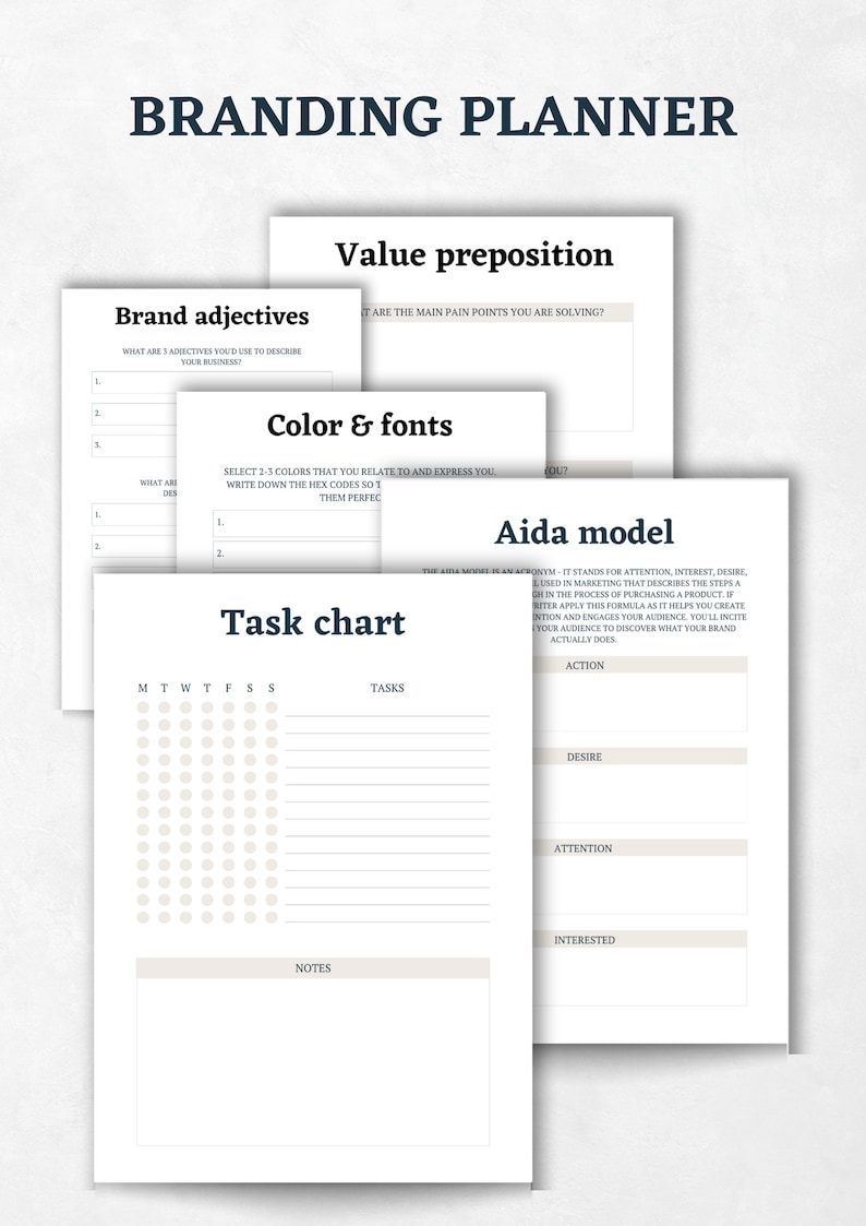 Branding Strategy Planner PDF, Personal Business Organizer, Business ...
