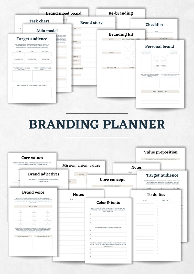 Branding Strategy Planner PDF, Personal Business Organizer, Business ...