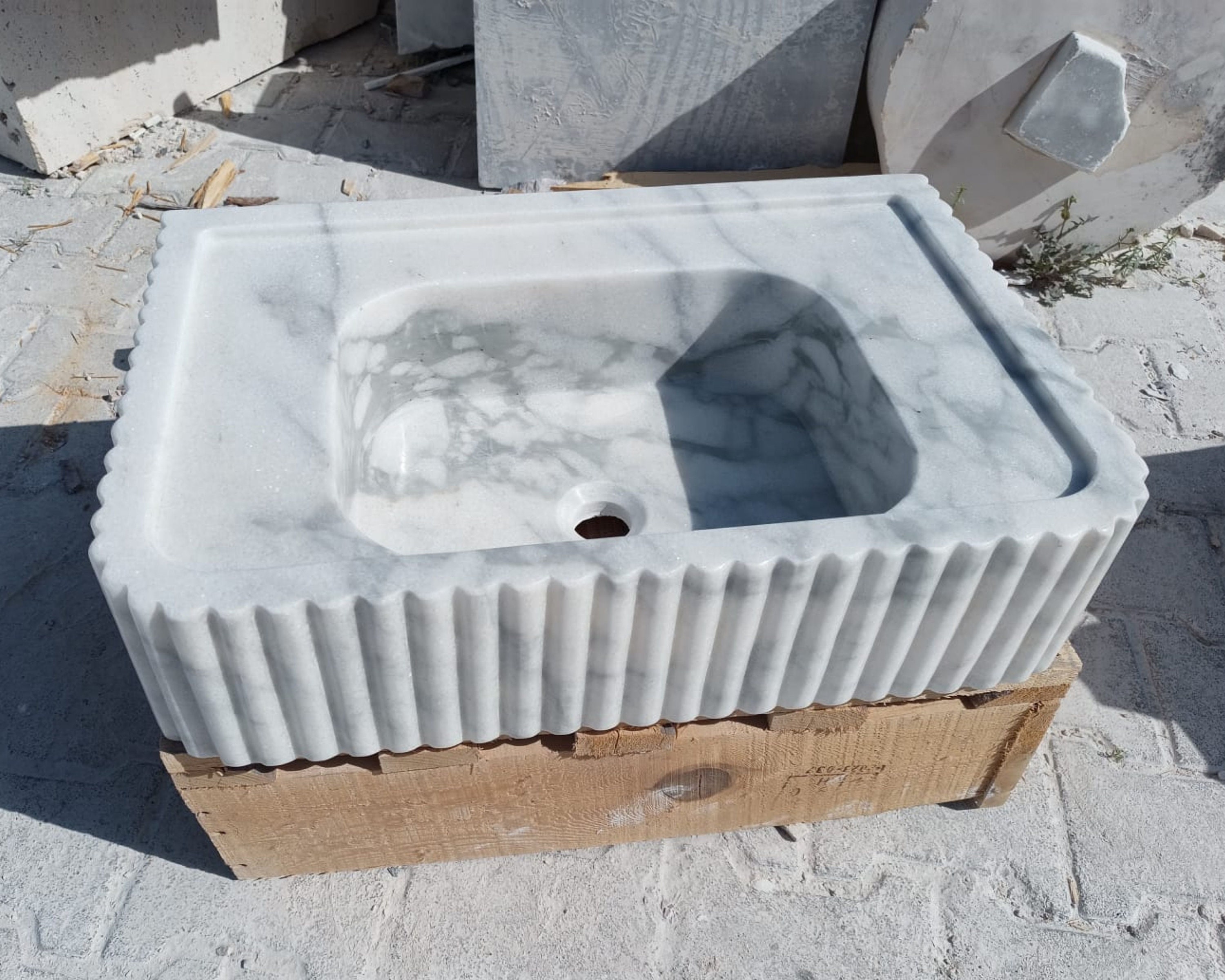 Carrara Marble Sink, Wall Mount Sink, Carrara Sink, Bathroom Sink ...