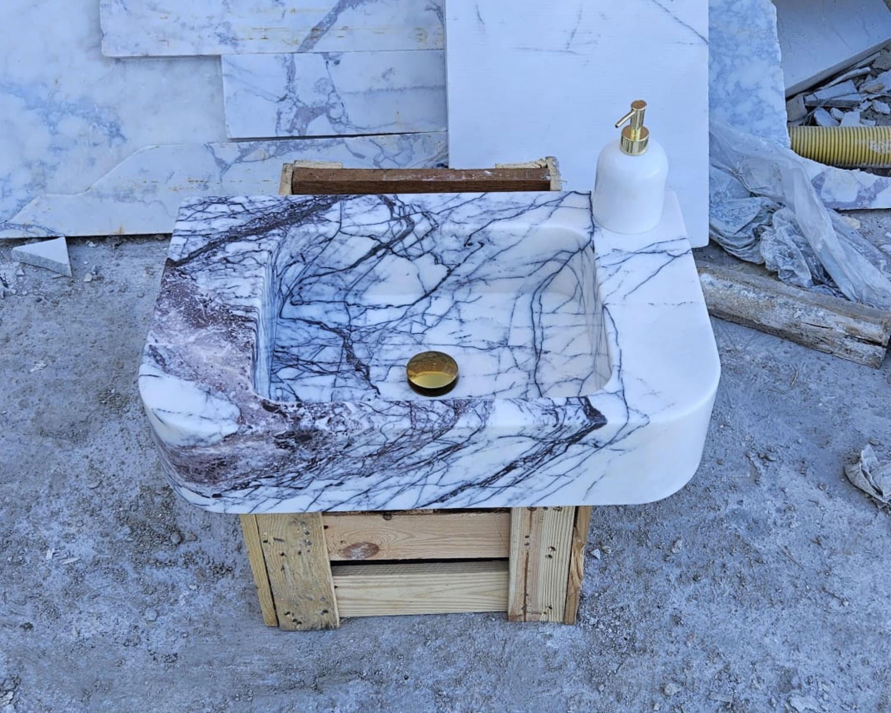 Ready to Ship, in Stock, Lilac Marble Sink, Wall Mount Sink, Special ...