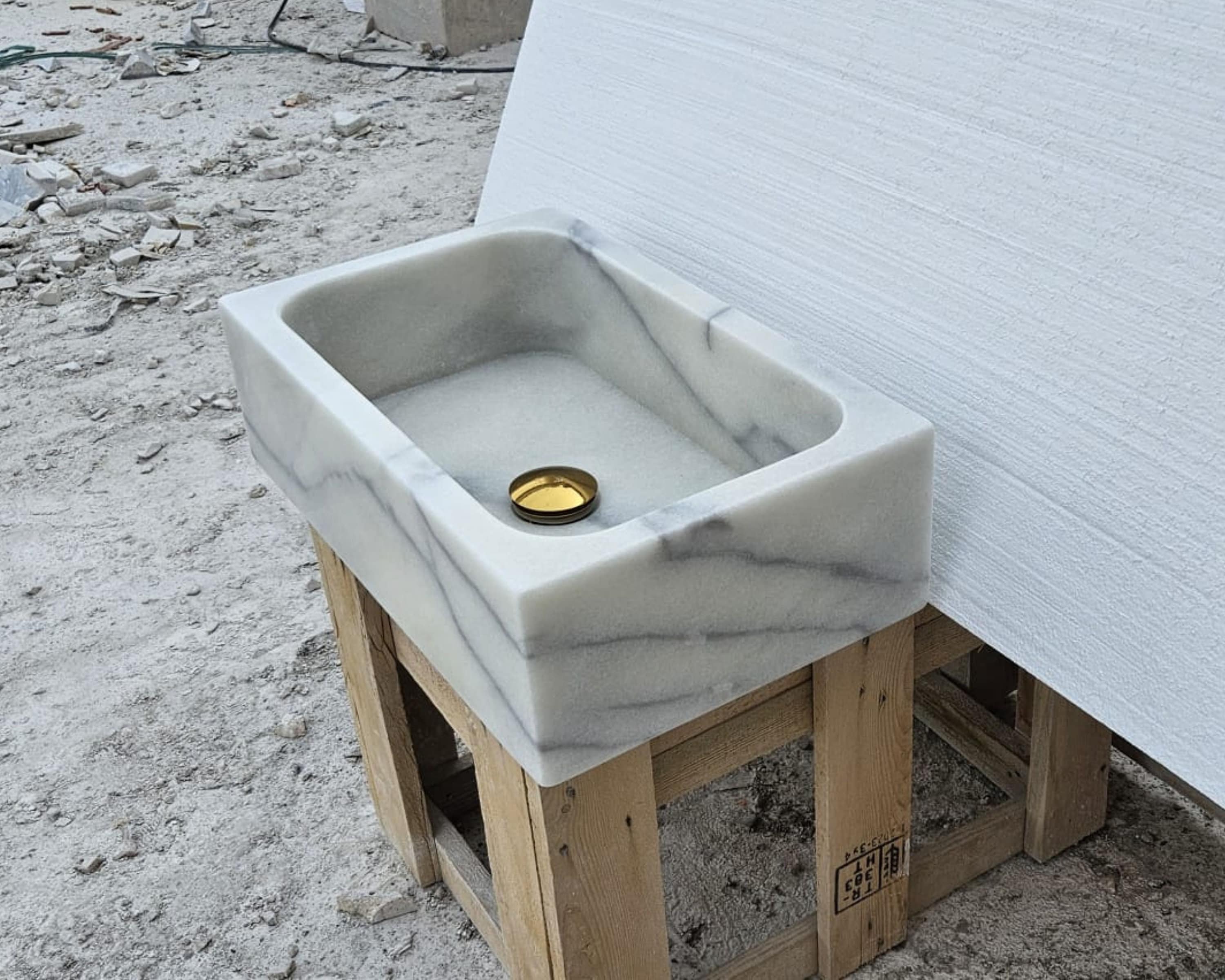 Carrara Marble Sink, Wall Mounted Marble Sink, Marble Bathroom Sink ...