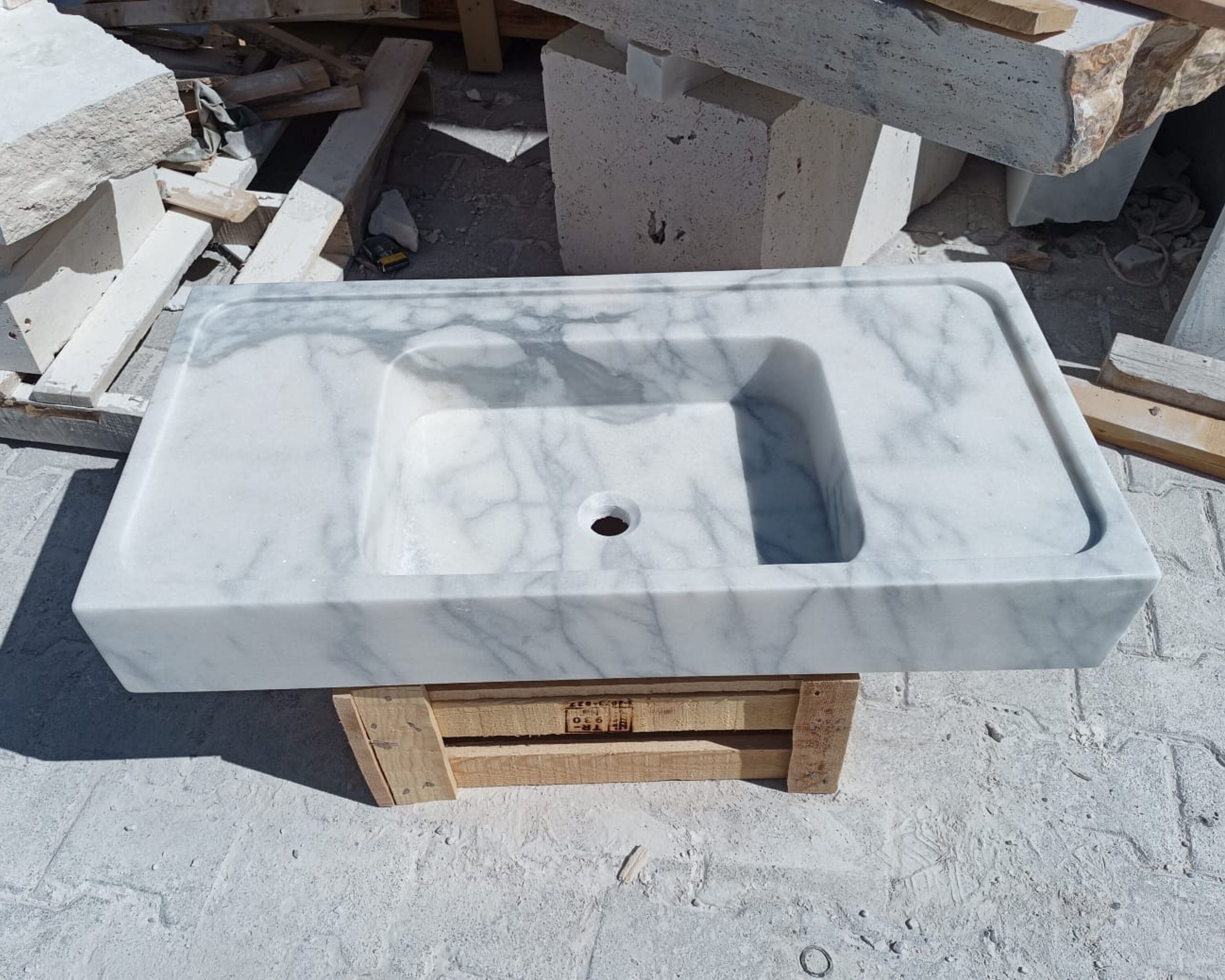 Carrara Marble Sink, Wall Mounted Marble Sink, Marble Bathroom Sink ...