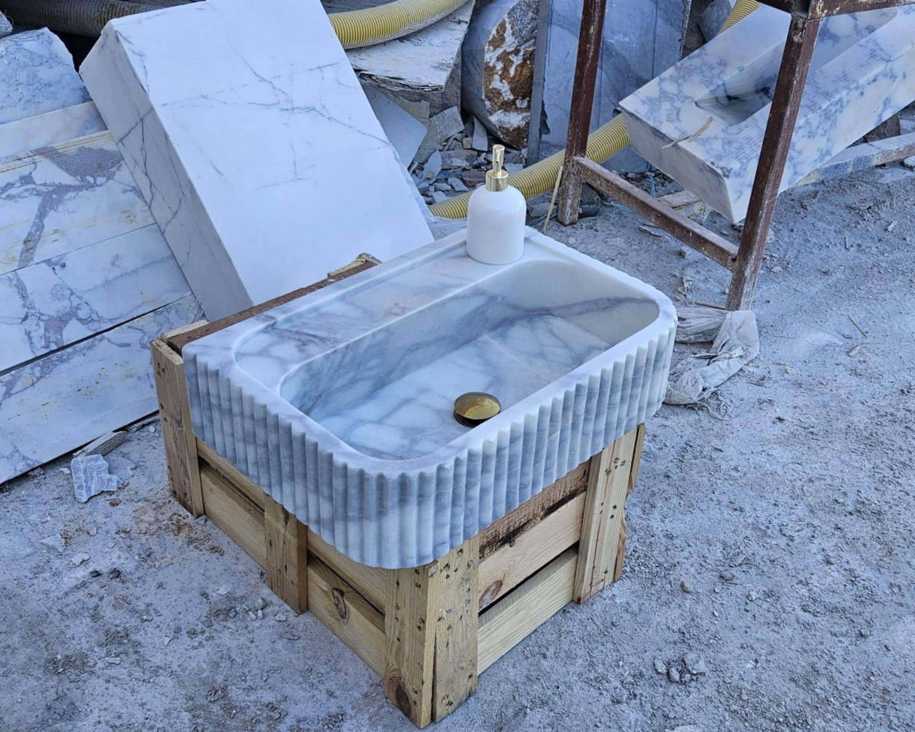 Ready to Ship! Carrara Marble Sink, Wall Mount Sink, Carrara Sink ...