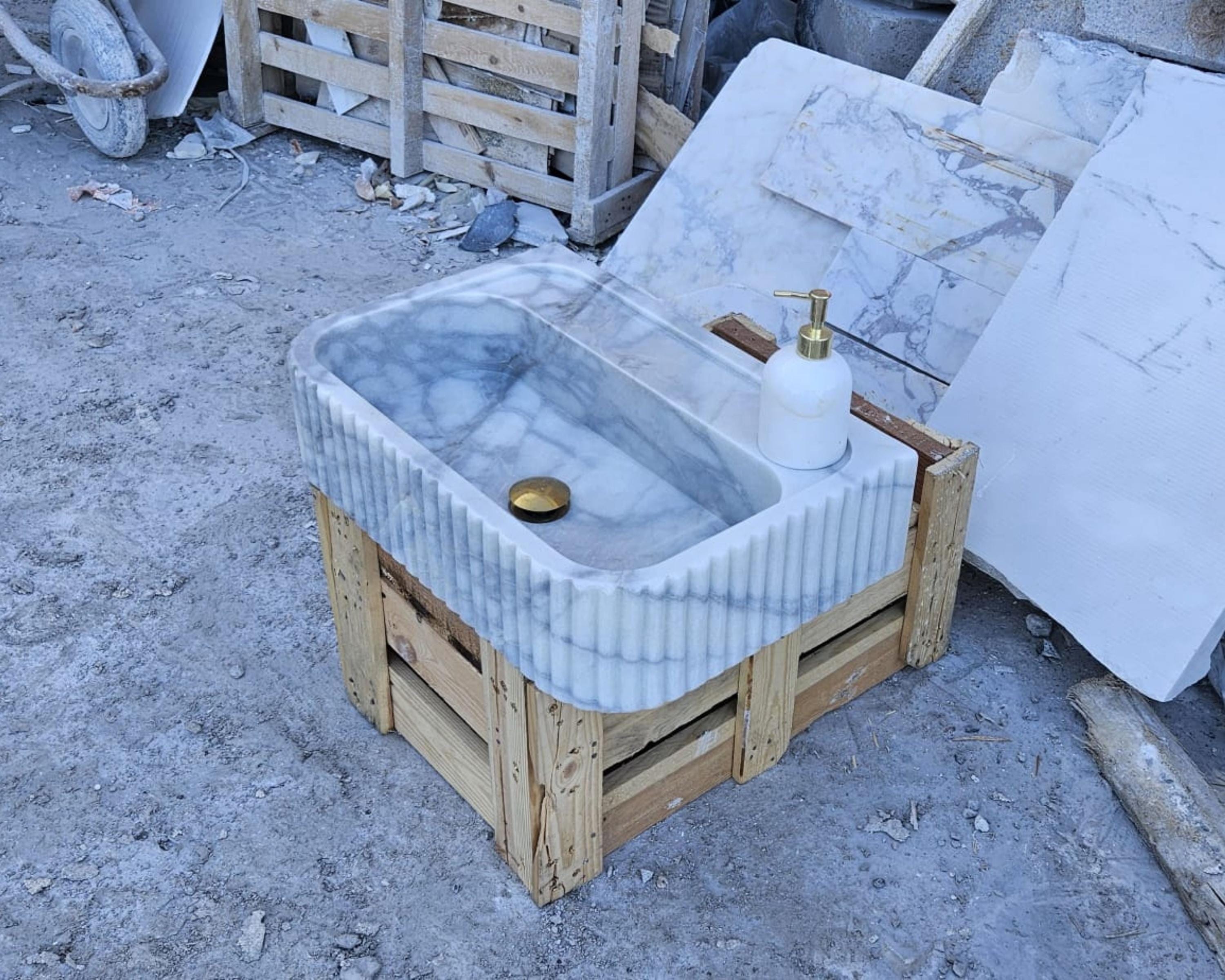 Ready to Ship! Carrara Marble Sink, Wall Mount Sink, Carrara Sink ...