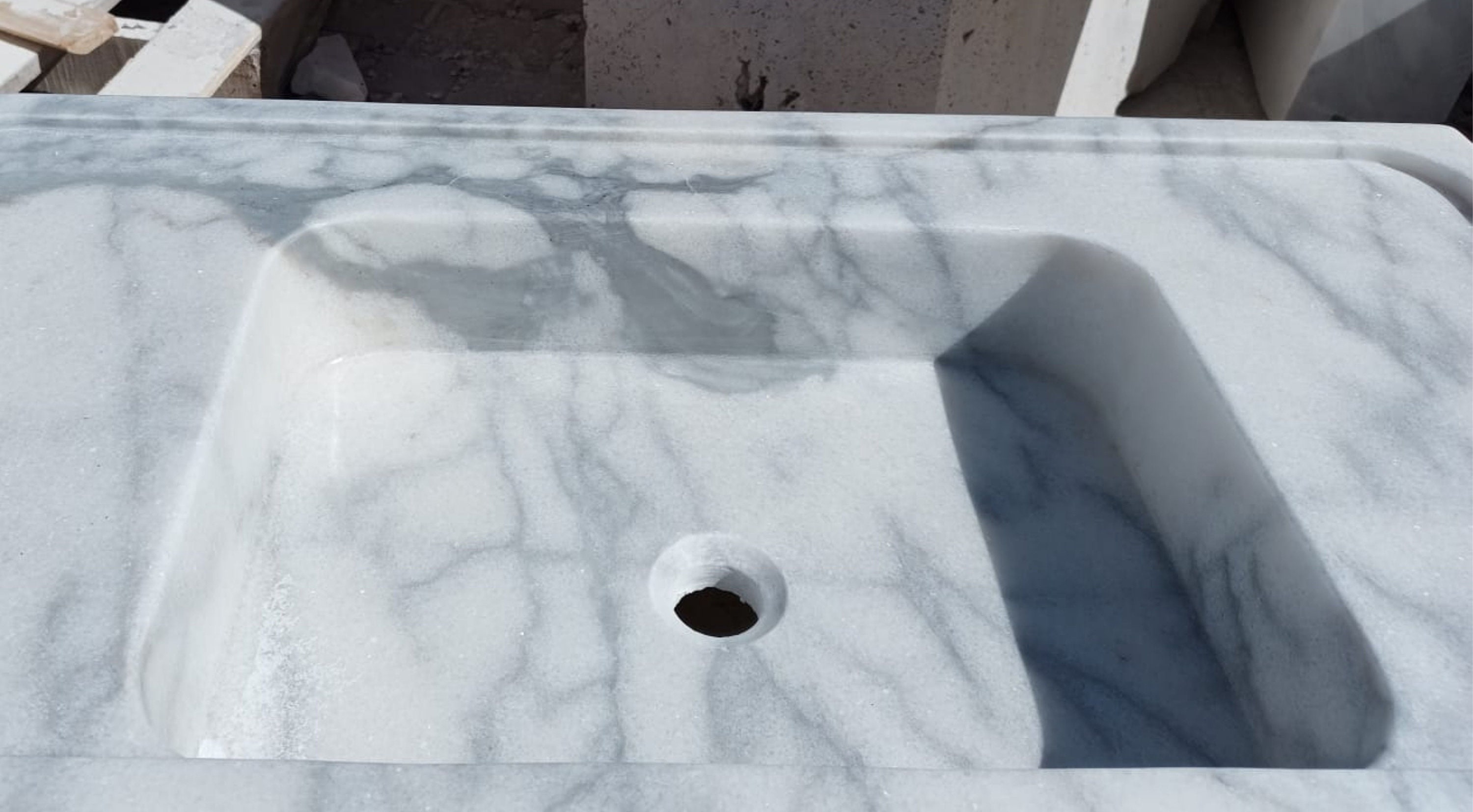 Carrara Marble Sink, Wall Mounted Marble Sink, Marble Bathroom Sink ...