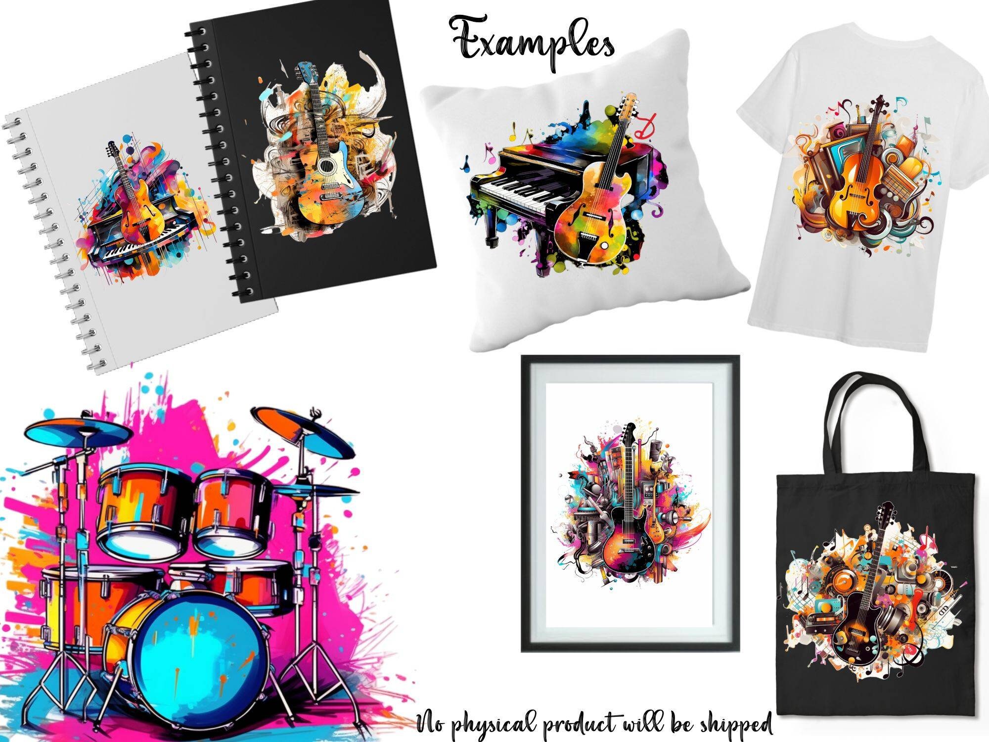 Musical Instruments Clipart, 20 Music Digital Files in PNG Format ...