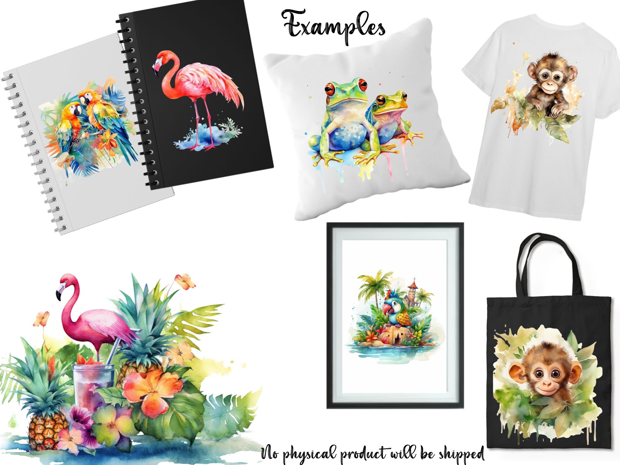 Watercolor Tropical Animals Clipart, 15 PNG Images of Rainforest ...