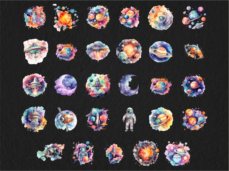 Universe Galaxies and Planets Clipart, 29 Images of Planets Astronauts ...