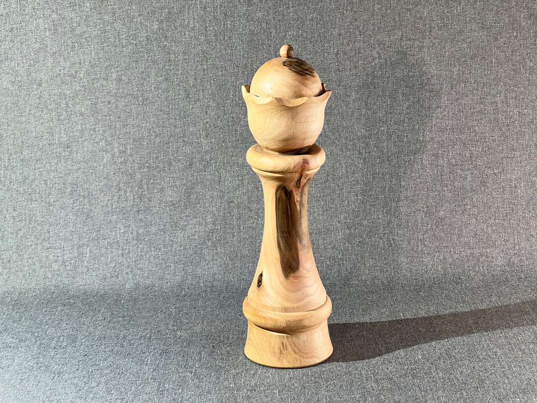 Checker Figure Made of Walnut, Chess Piece, Art Object, Chess Queen ...