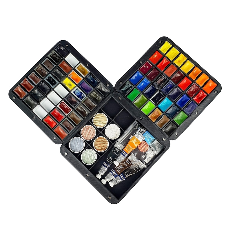 Minimalist Stackable Artist Watercolor Boxes Trays Set for Tubes, Full ...