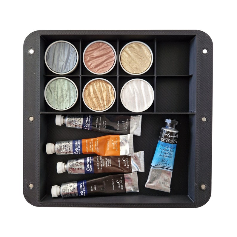 Minimalist Stackable Artist Watercolor Tubes Round Pans Box Tray With ...