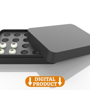 3D Printable Doll Eyes Storage Box STL File 12mm Eye Organizer for Doll ...